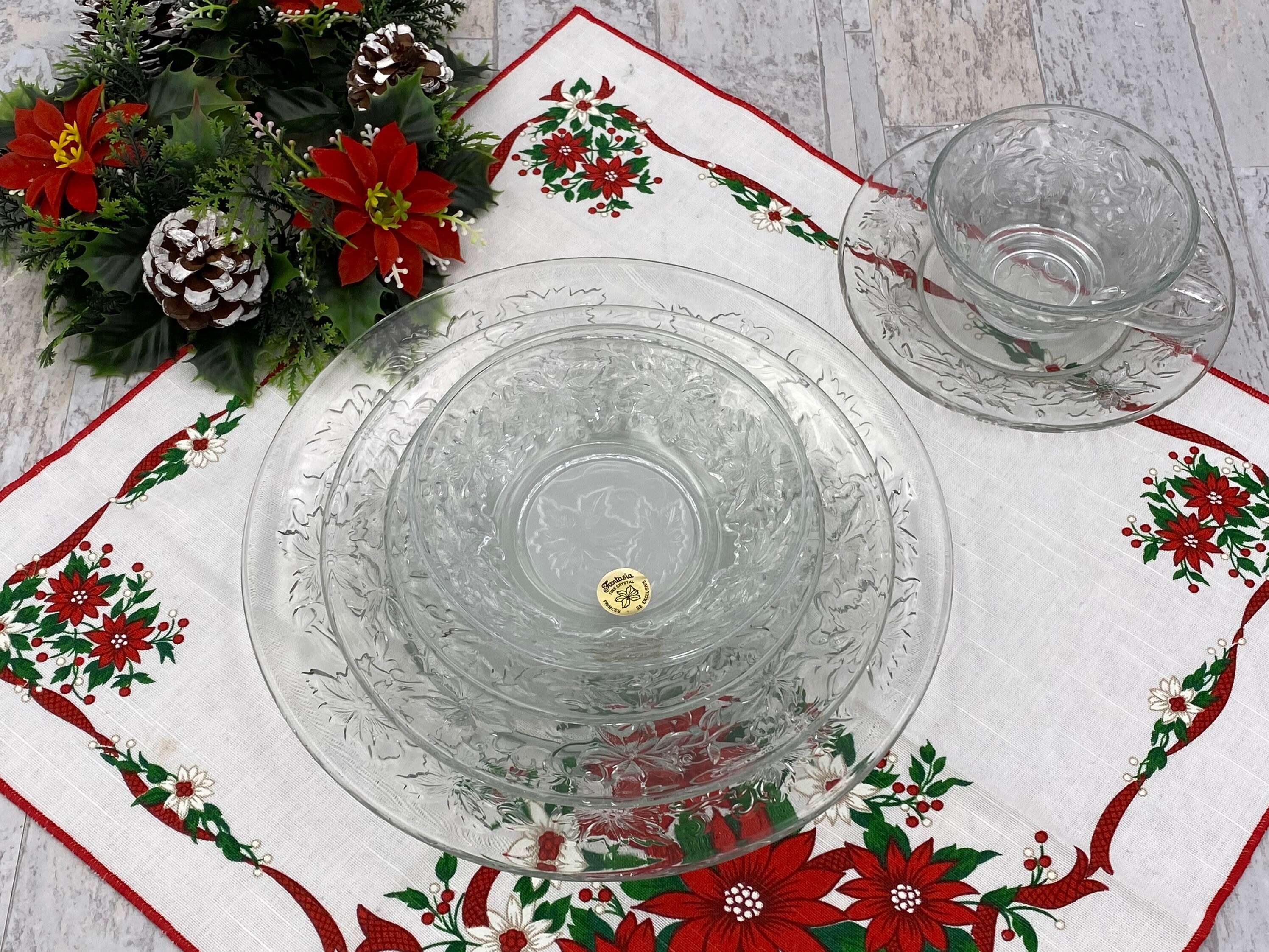 Princess House Crystal Fantasia Dinner Place Setting, Vintage Pressed ...