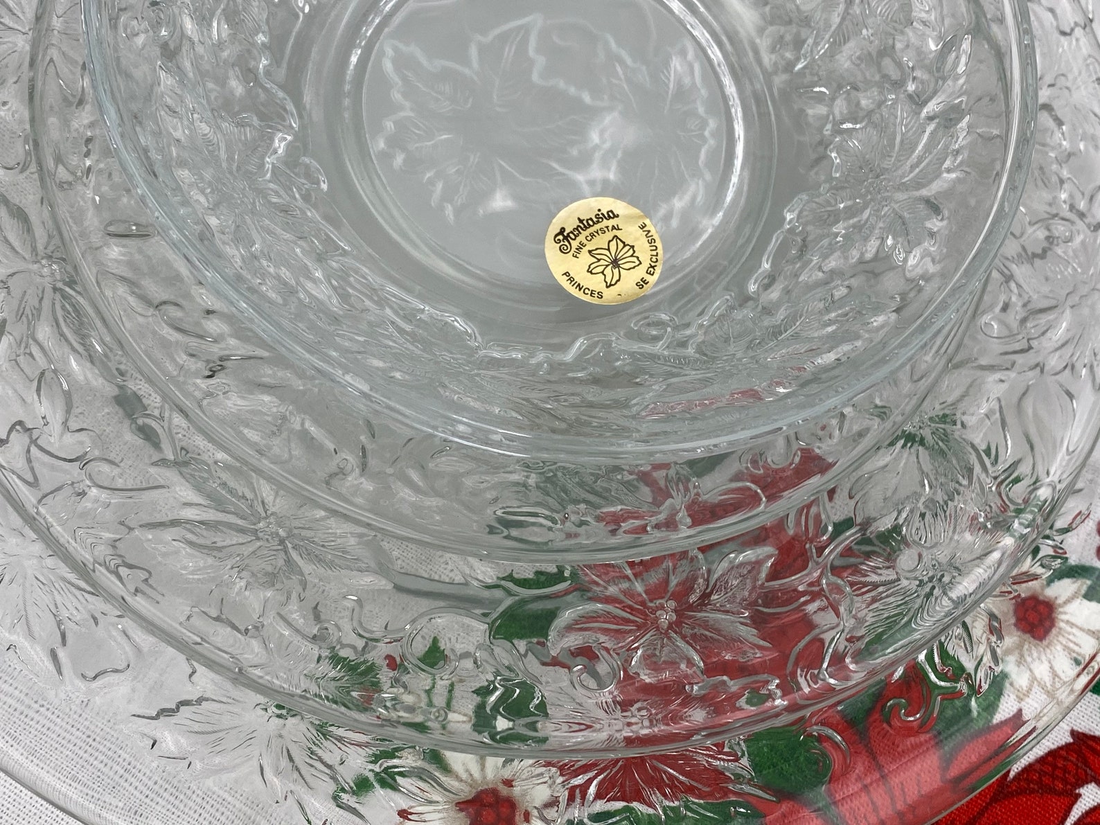 Princess House Crystal Fantasia Dinner Place Setting, Vintage Pressed ...