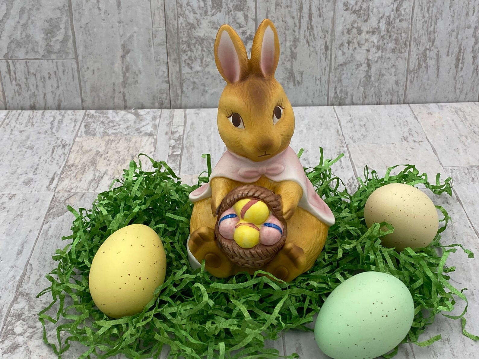 Vintage Easter Bunny Music Box Hand painted Ceramic Bunny | Etsy