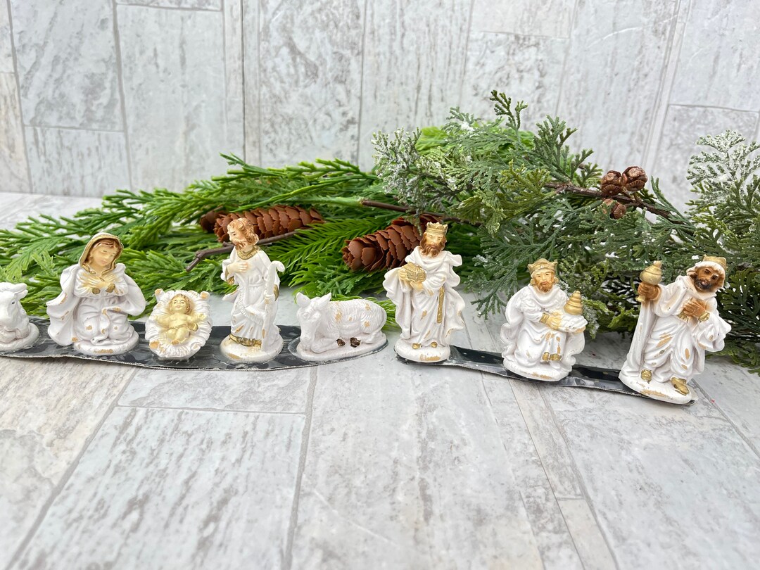 Miniature Plastic Nativity Set, Tiny Holy Family, Vintage Christmas ...