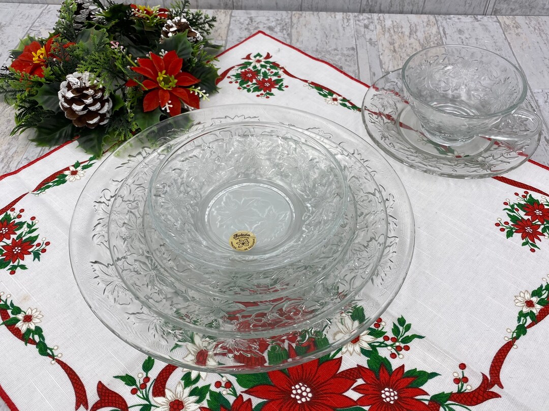 Princess House Crystal Fantasia Dinner Place Setting, Vintage Pressed ...