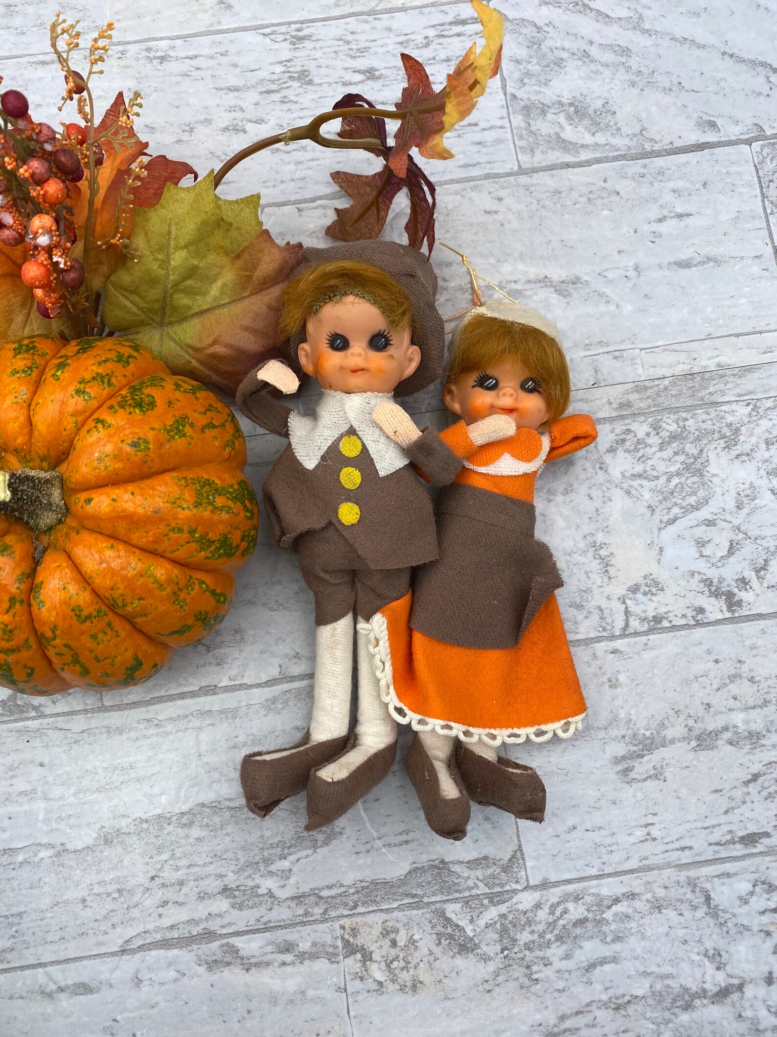 Vintage Thanksgiving Pilgrim Pixies Fall Decor Autumn | Etsy