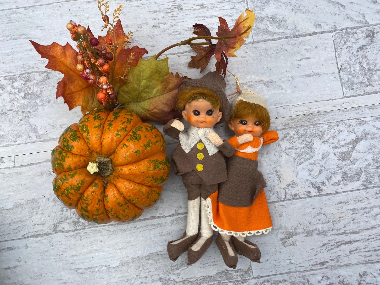 Vintage Thanksgiving Pilgrim Pixies Fall Decor Autumn | Etsy