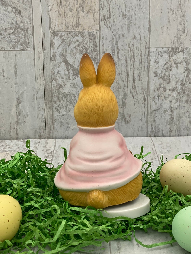 Vintage Easter Bunny Music Box Hand Painted Ceramic Bunny - Etsy
