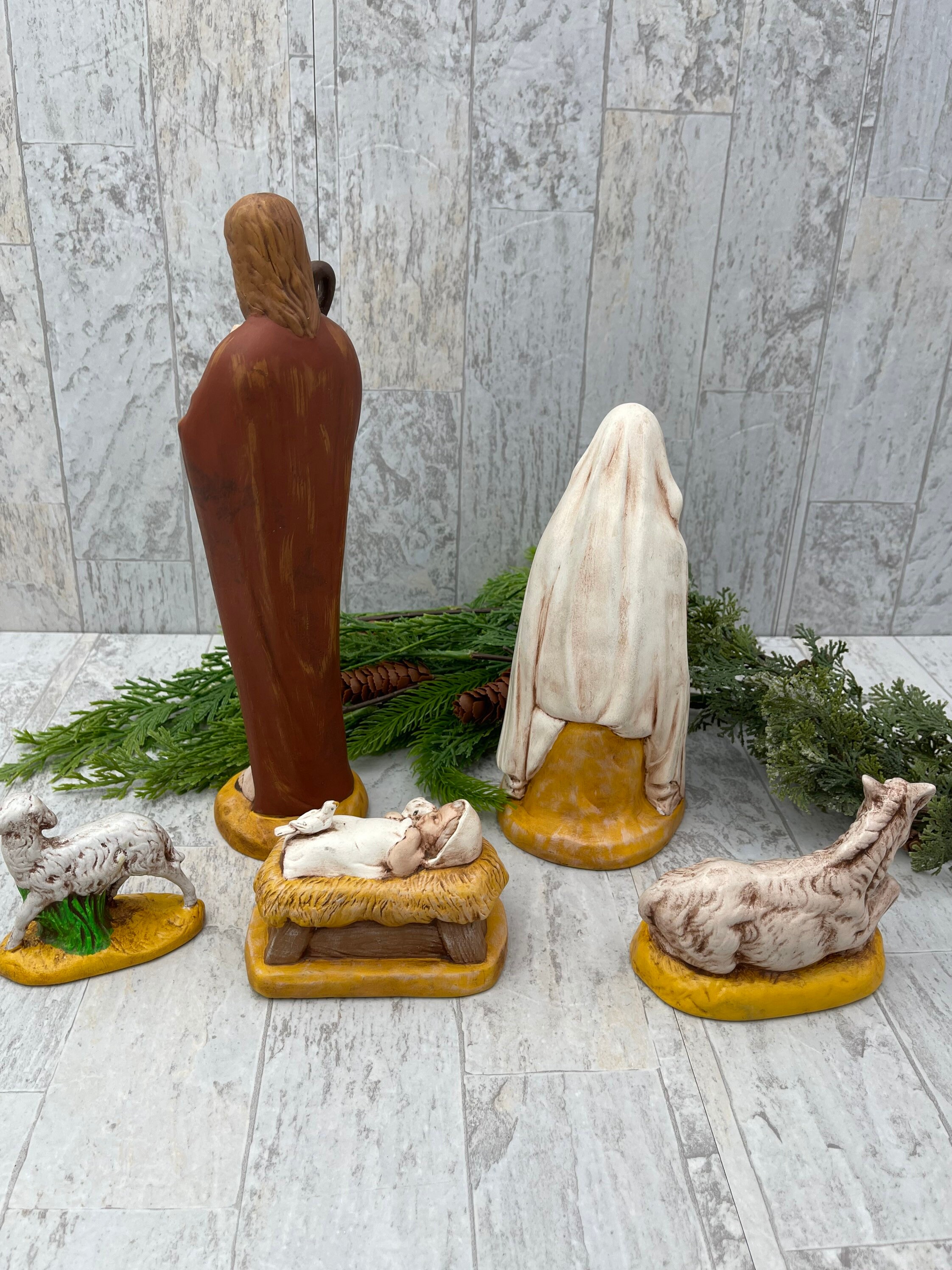 Vintage Nativity Set Handpainted Ceramic Holy Family Holiday | Etsy