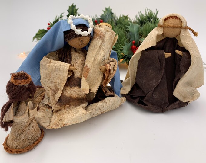 Rustic Hawaiian Nativity Set, Made in Hawaii Holy Family, Brighter Days ...