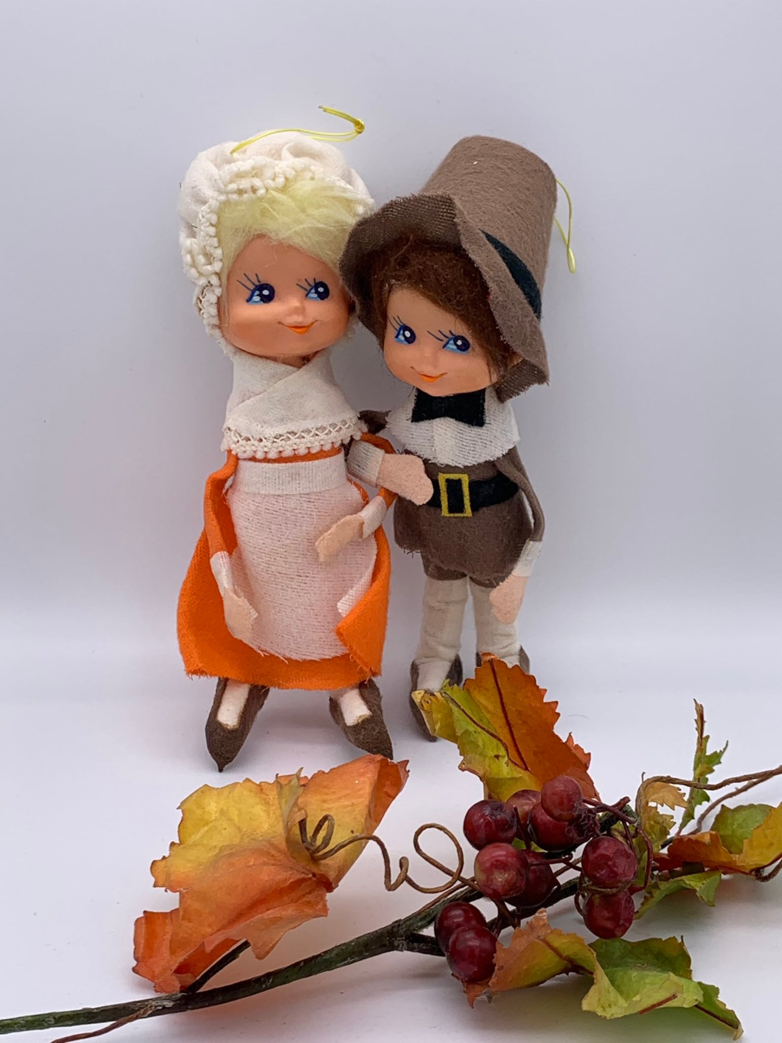 Vintage Thanksgiving Pilgrim Pixies Fall Decor Autumn Decoration, Mid ...
