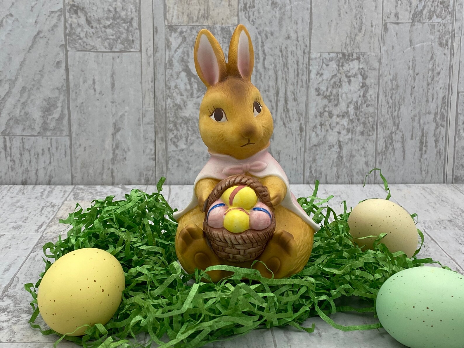 Vintage Easter Bunny Music Box Hand Painted Ceramic Bunny - Etsy