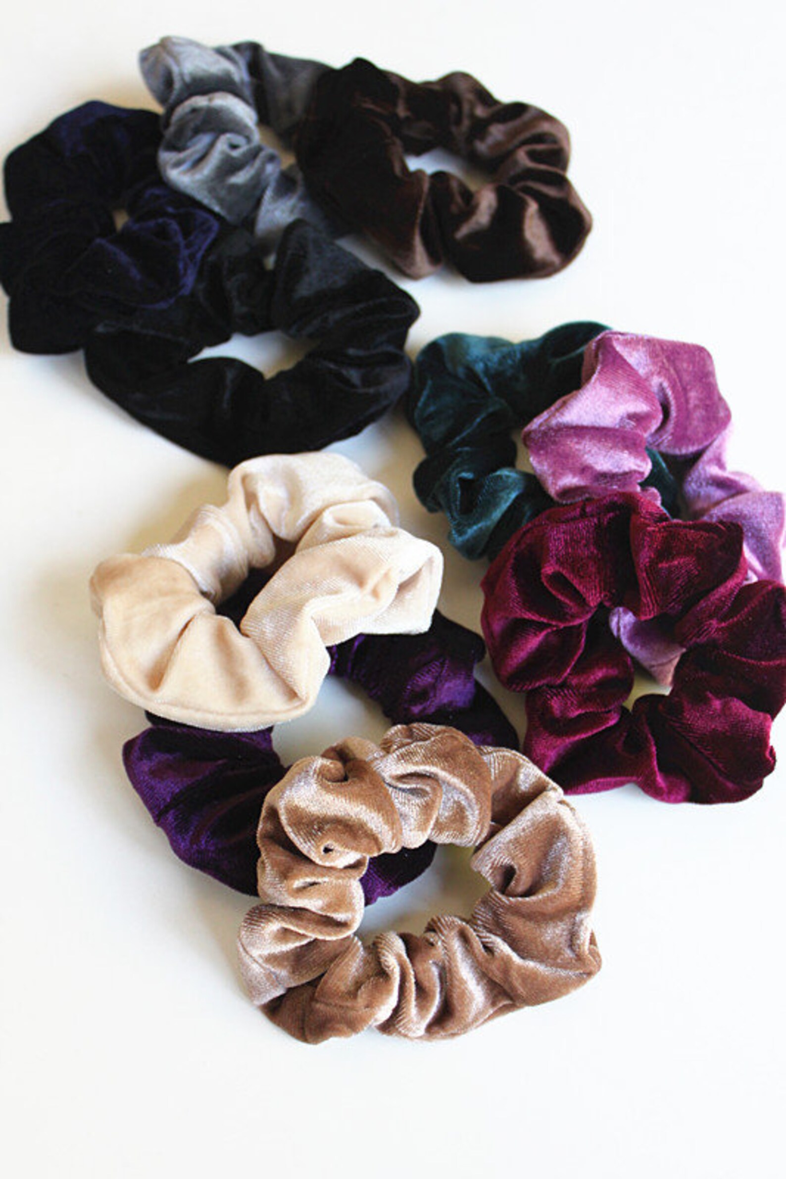 10 Colors Scrunchies Set Solid Color Large Velvet Scrunchie | Etsy