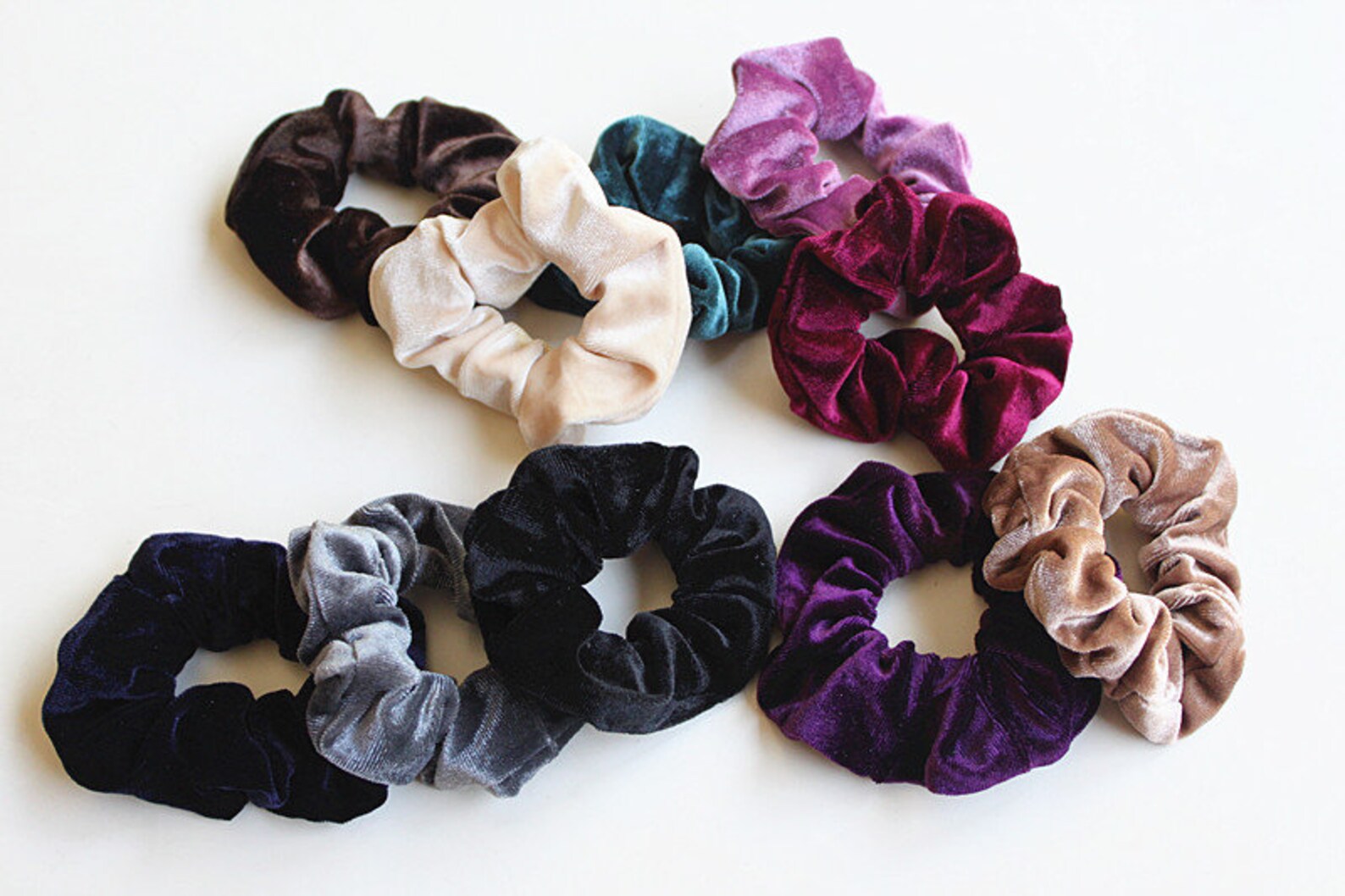 10 Colors Scrunchies Set Solid Color Large Velvet Scrunchie - Etsy