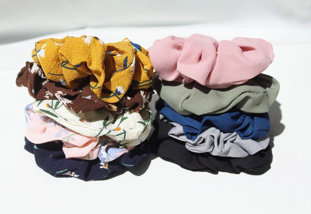10 Colors Scrunchies Set Solid Color Large Velvet Scrunchie - Etsy