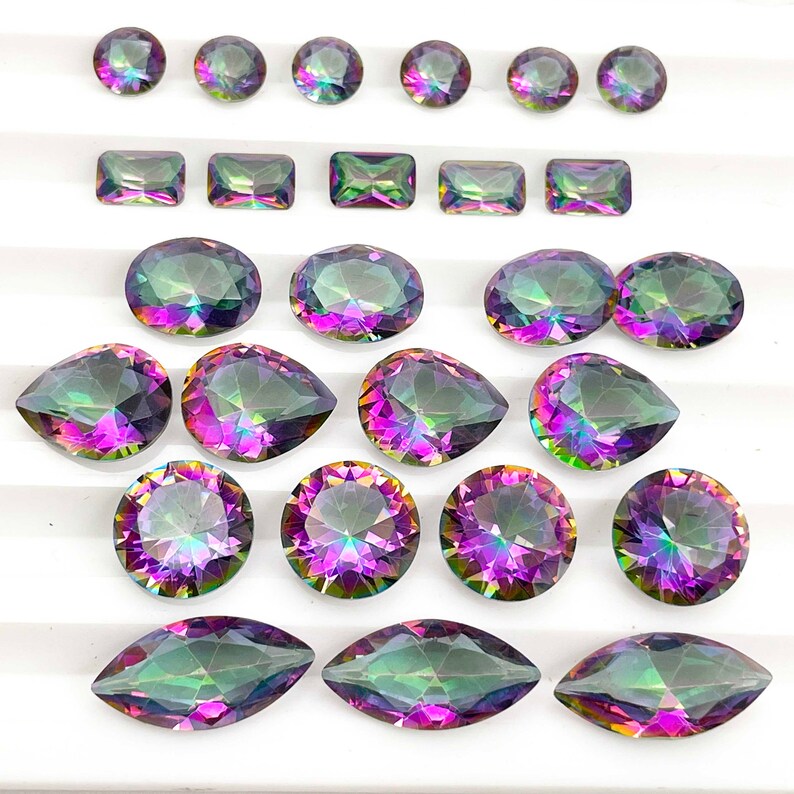 Colorful Mystic Quartz Mix Shape Cut Loose Gemstone Lot 75-77 Pcs 5-14 ...