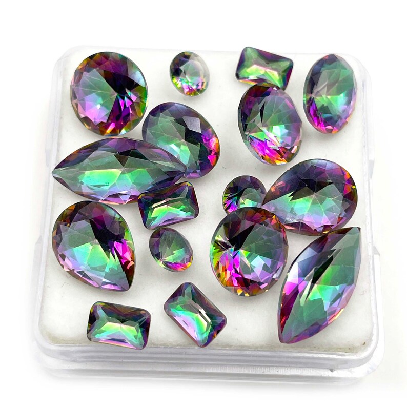 Colorful Mystic Quartz Mix Shape Cut Loose Gemstone Lot 75-77 Pcs 5-14 ...