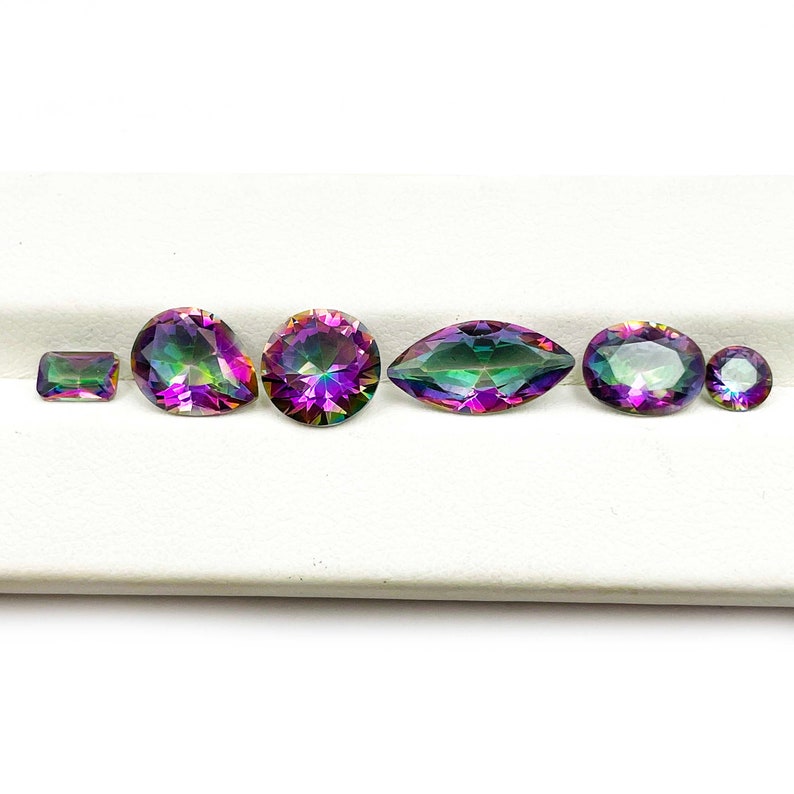 Colorful Mystic Quartz Mix Shape Cut Loose Gemstone Lot 75-77 Pcs 5-14 ...