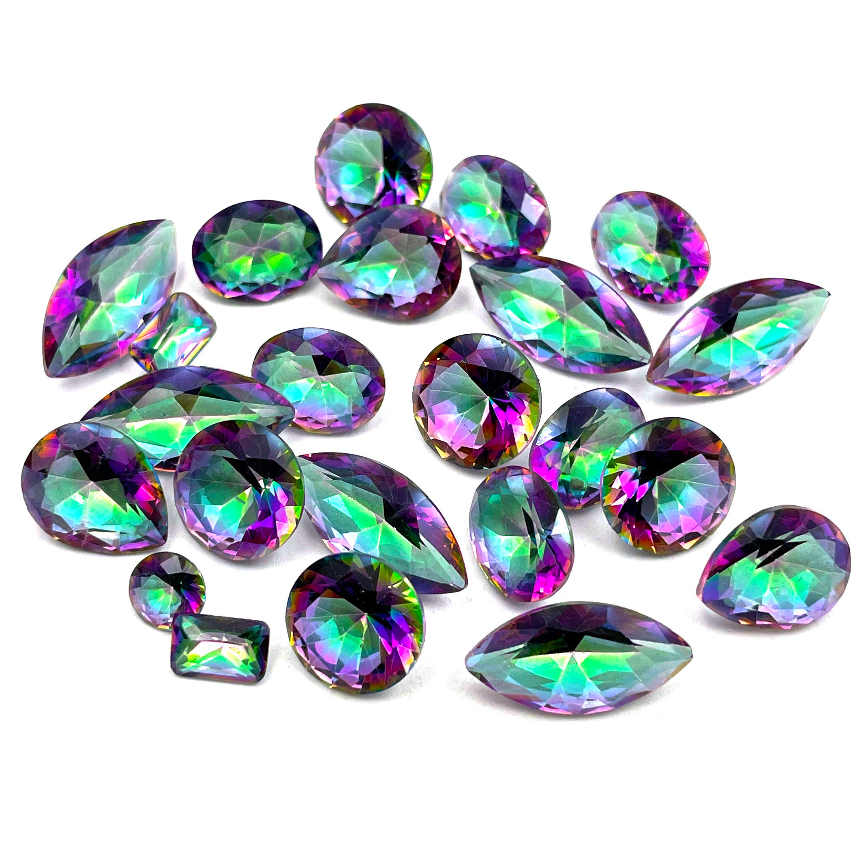 Colorful Mystic Quartz Mix Shape Cut Loose Gemstone Lot 75-77 Pcs 5-14 ...
