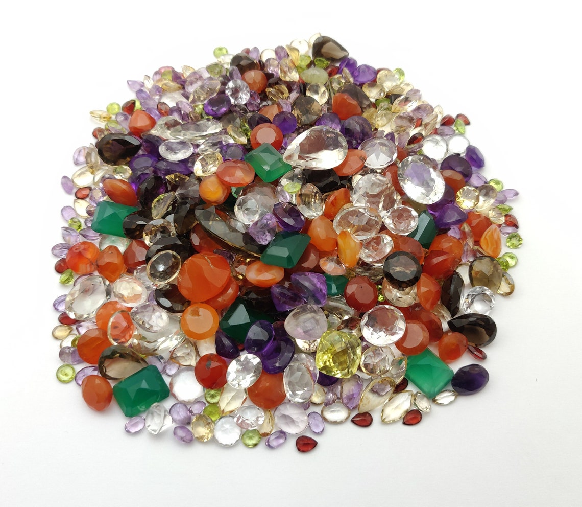 Natural Mix Loose Semi Precious Gemstone 100 Ct Lot|amethyst,citrine ...