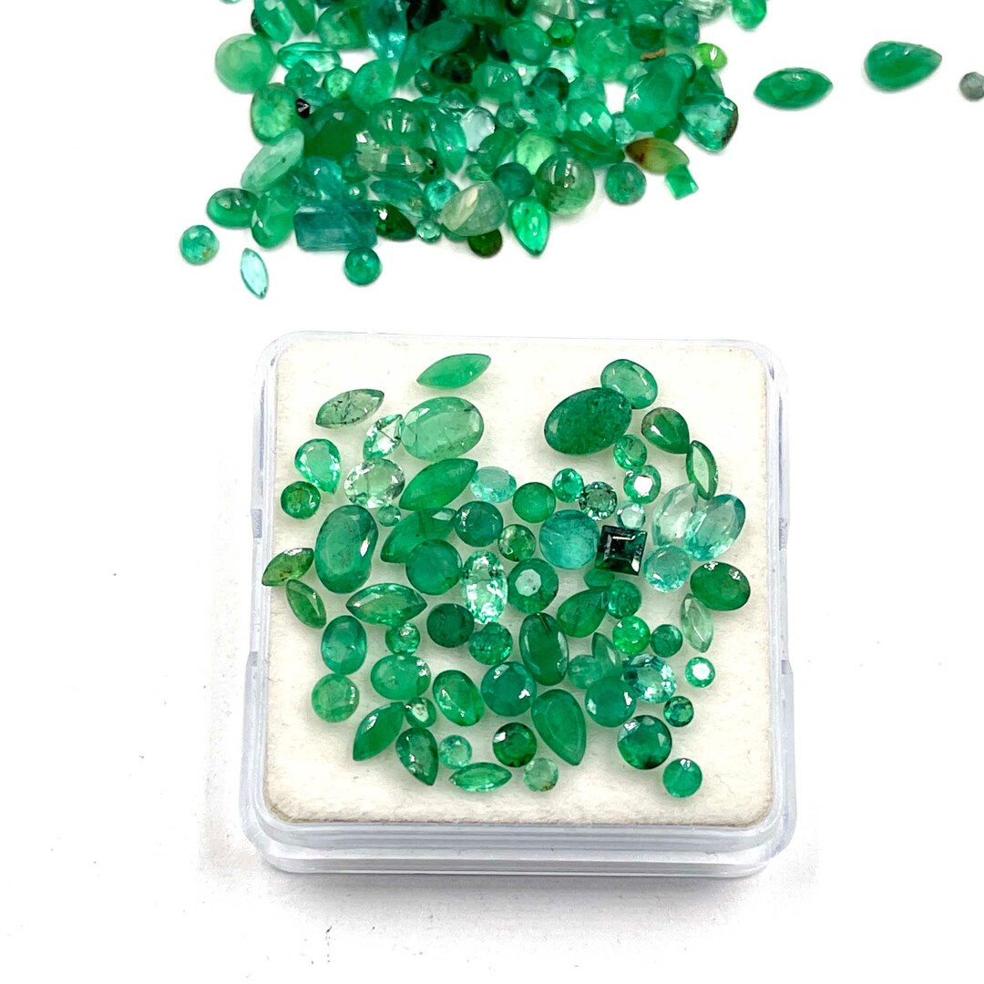 5 CT Natural Emerald Mix Cut Loose Gemstone Lot 25-30 Pcs 2-5 Mm ...