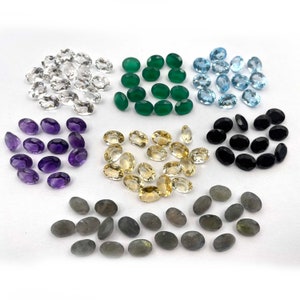 10 Pcs Mix Cut Gemstone 8x10 Mm Multi Color Gemstone Lot , Mix Faceted ...