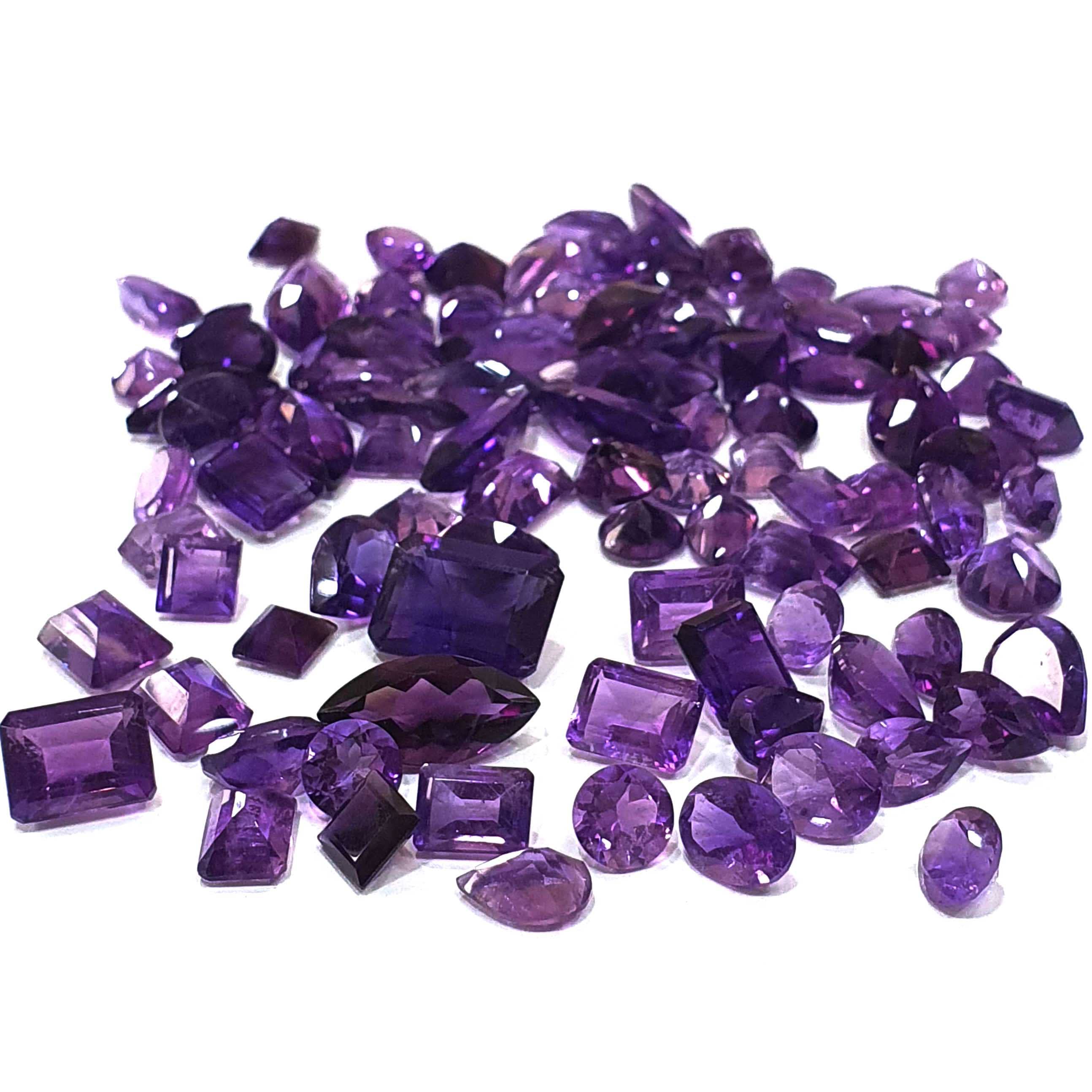 50 Ct Natural Mix Cut Amethyst Gemstone Lot, Mix Shape Purple Amethyst ...