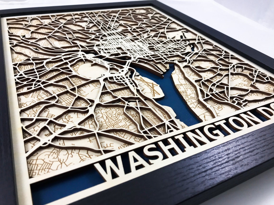 CUSTOM Laser Cut Map of Any City in the World 3D Laser Cut - Etsy