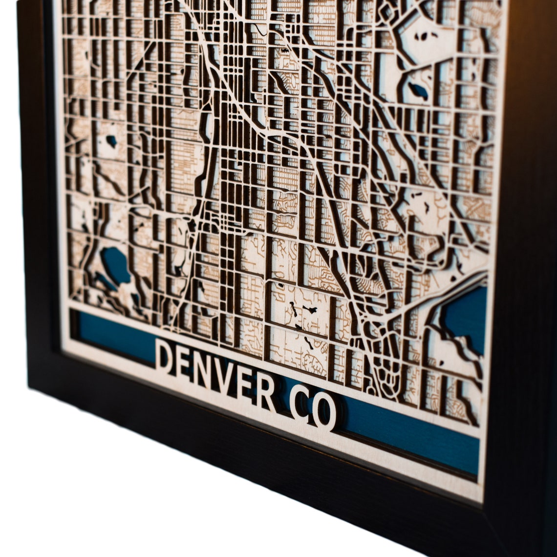 Denver Wood Map 3D Laser Cut Map Handmade in USA 3D | Etsy