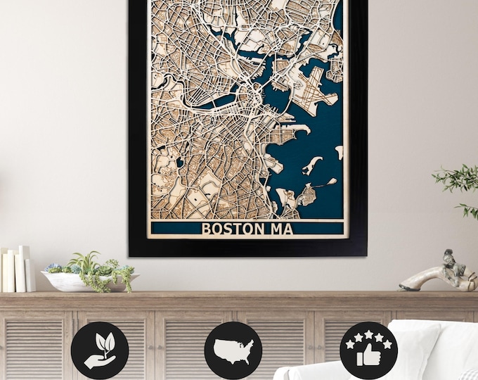 Custom City Map of Any City in the World | Personalized Laser Cut Wood ...