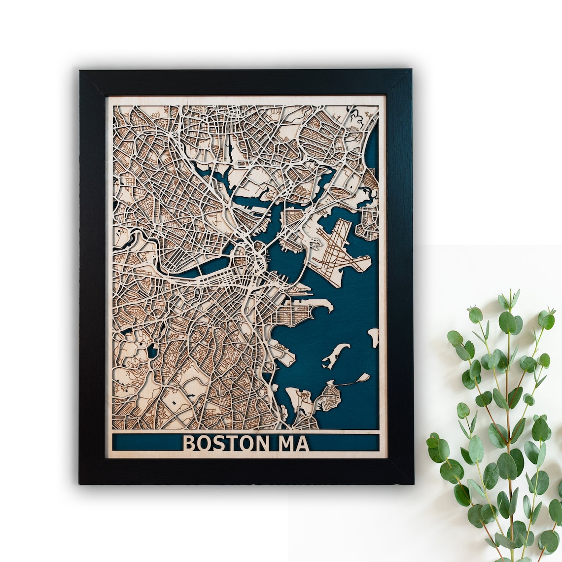 Boston Wood Map 3D Laser Cut Map Handmade in USA 3D - Etsy