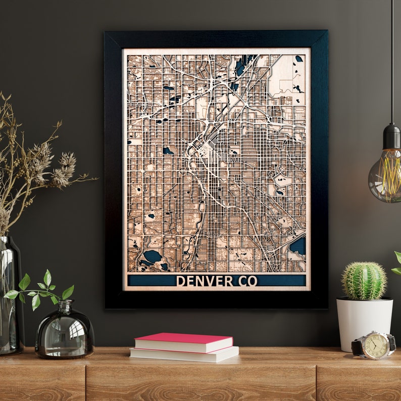 Denver Wood Map 3D Laser Cut Map Handmade in USA 3D | Etsy