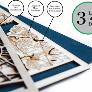 CUSTOM Laser Cut Map of Any City in the World | 3D Laser Cut Wood Map ...