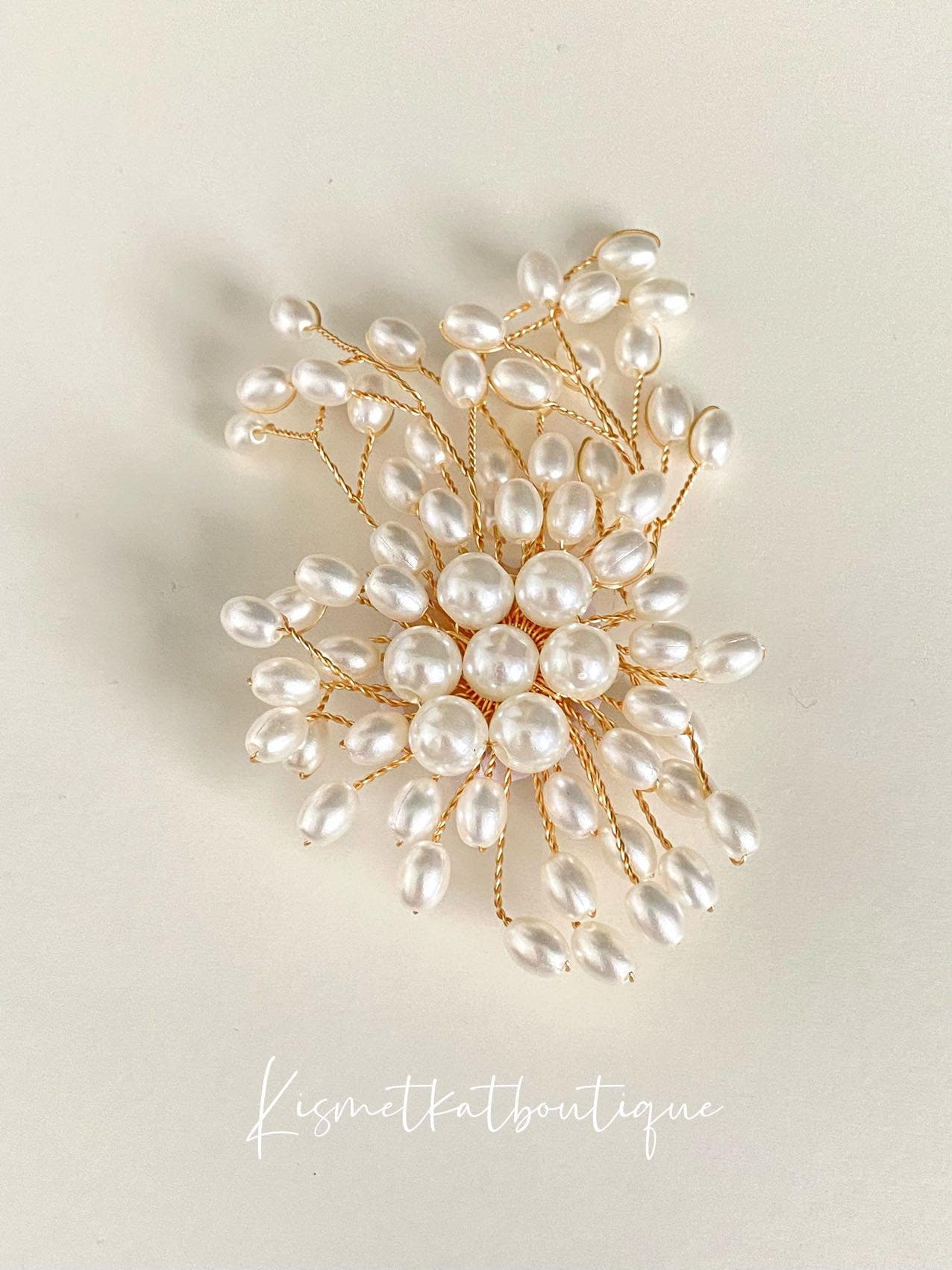 Handmade Pearl Brooch, Elegant Wedding Brooch Gift for Women, Pearl ...