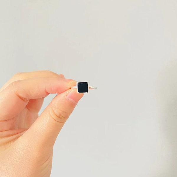 Square Stone Ring - Etsy