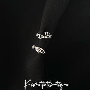 Unique DNA Design Adjustable Silver Ring-science Gift - Etsy