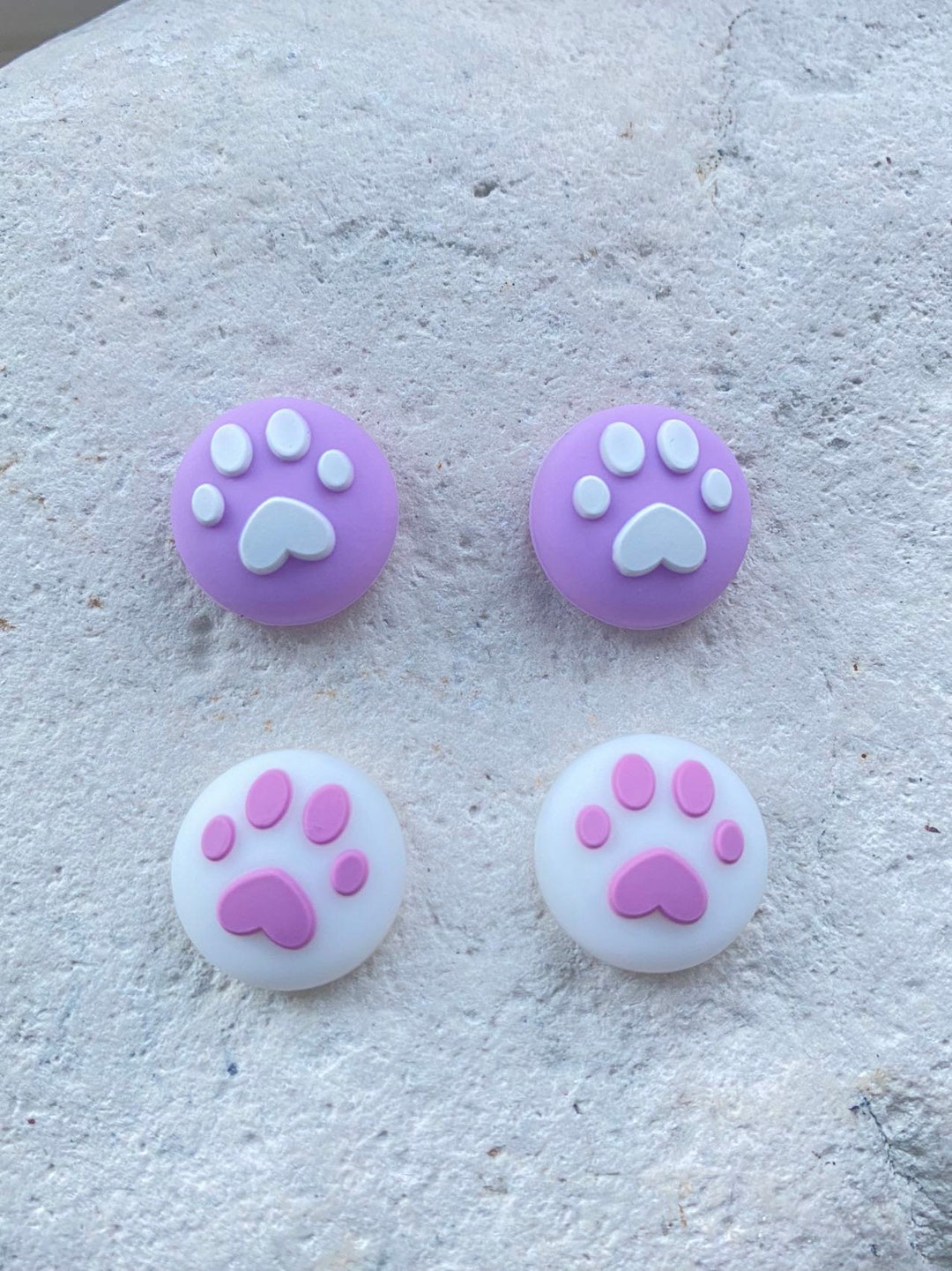 4x Cute Cat Paw Pad Claw Thumb Stick Grip Cap Joystick Cover for ...
