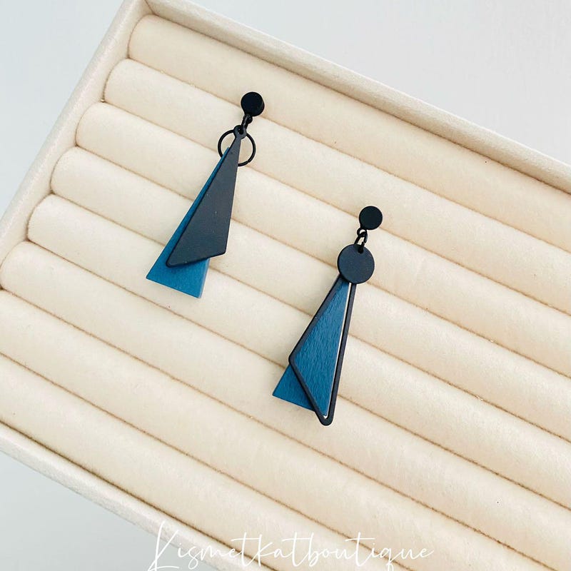 Mismatch Blue Earrings - Etsy UK