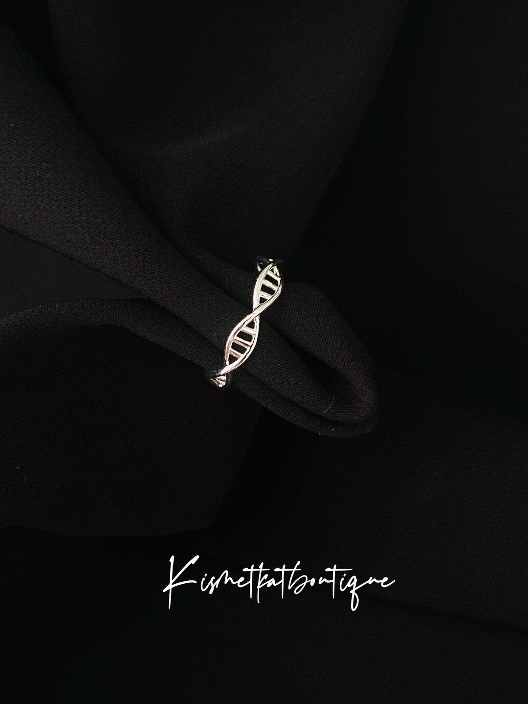 Unique DNA Design Adjustable Silver Ring-science Gift - Etsy