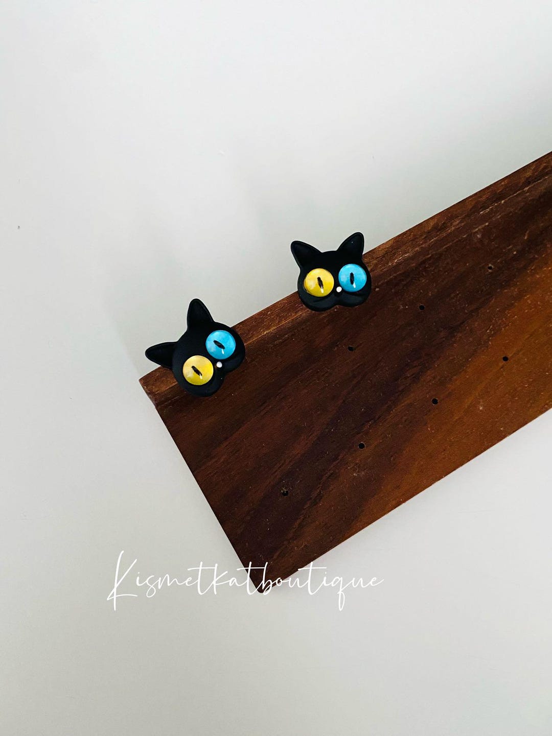 Cute Black Cat Stud Earrings, Minimalist Studs for Cat Lovers ...