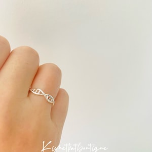 Unique DNA Design Adjustable Silver Ring-science Gift - Etsy