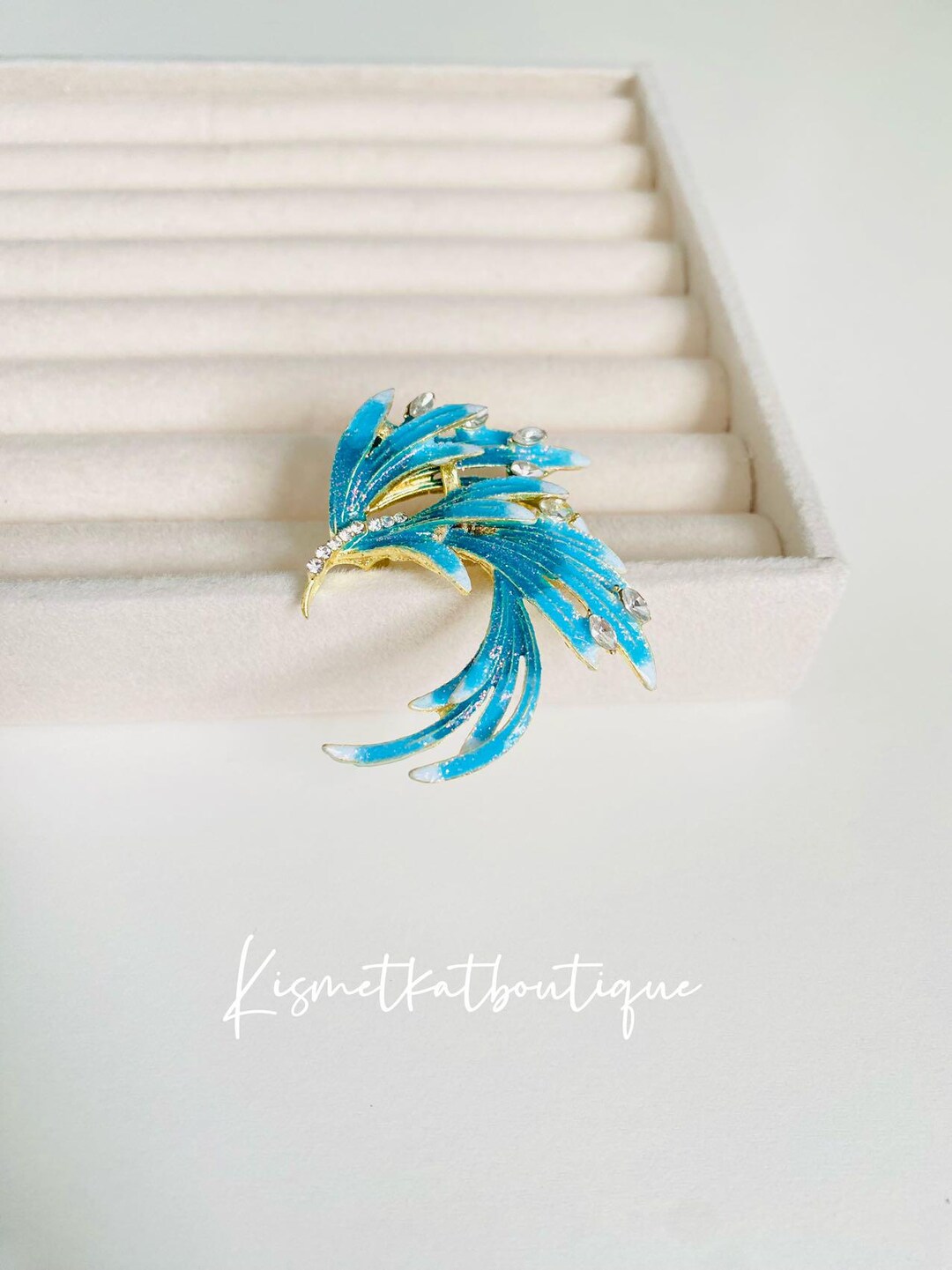 Stunning Blue Phoenix Tail Brooch- Phoenix Rising Pin-phoenix Rebirth ...