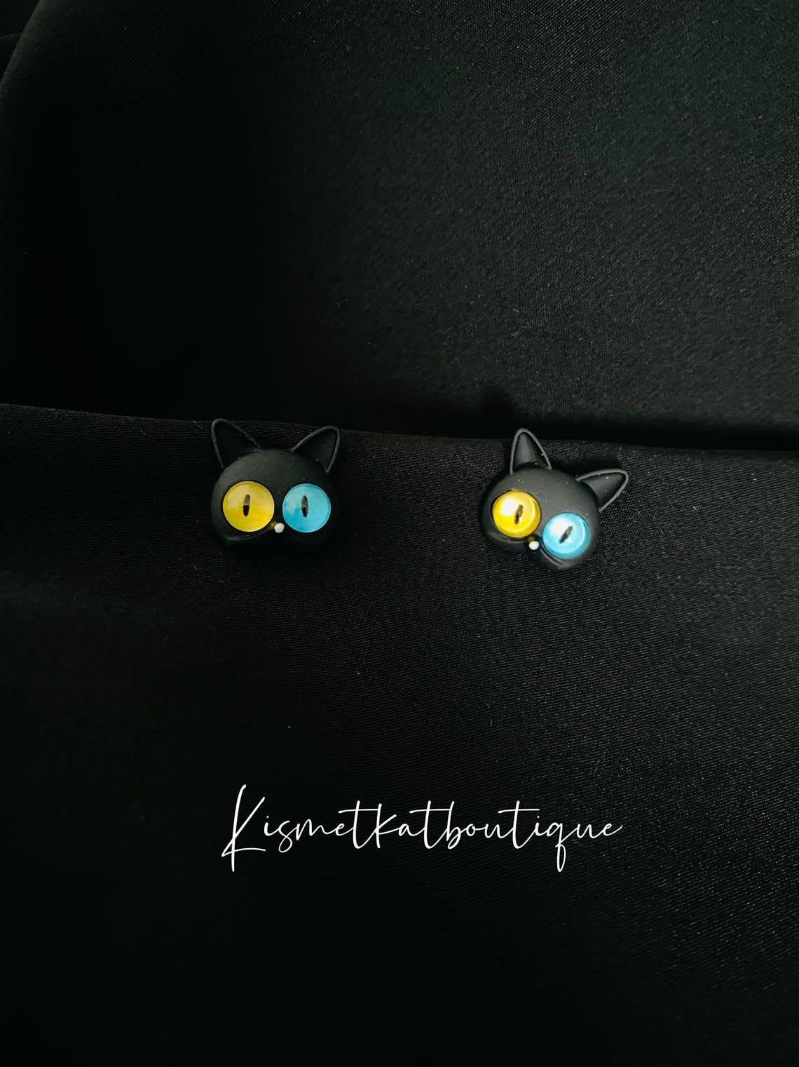 Cute Black Cat Stud Earrings, Minimalist Studs for Cat Lovers ...