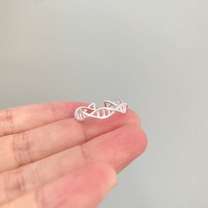 Unique DNA Design Adjustable Silver Ring-gift for Mum - Etsy