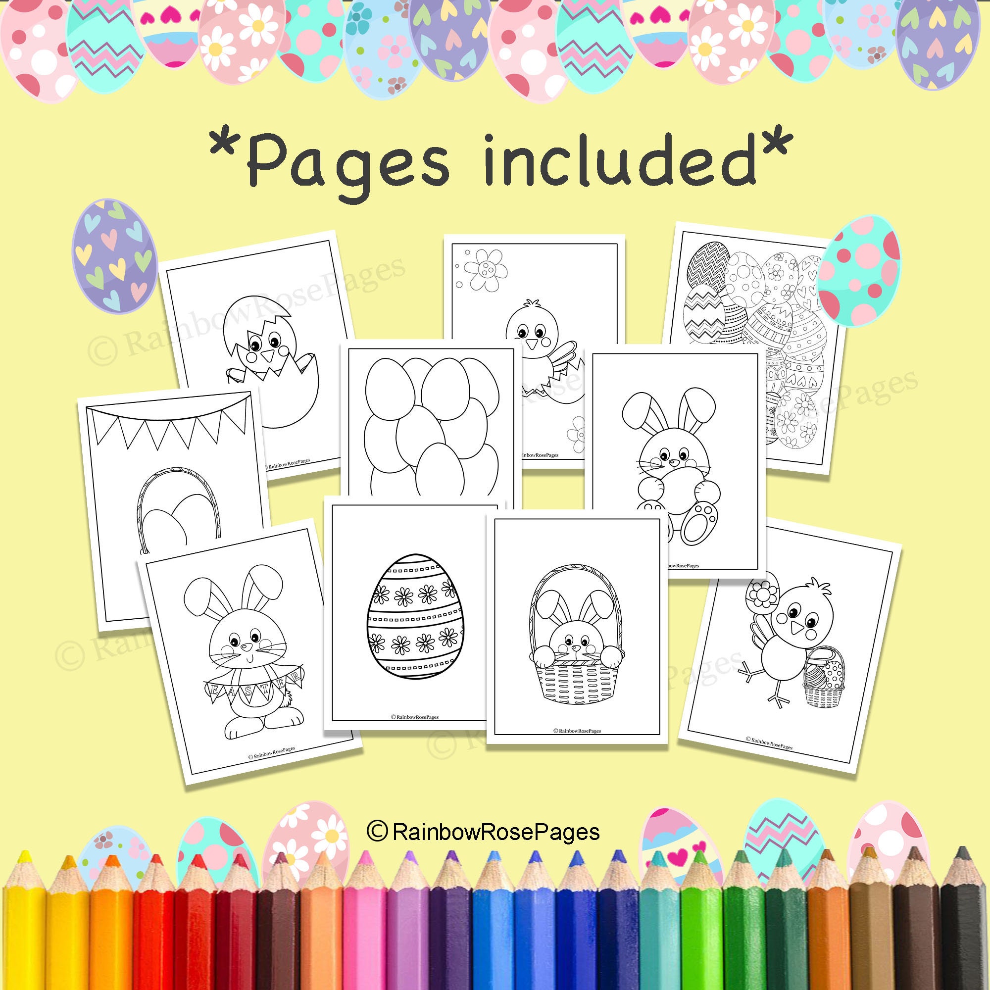 Easter Colouring Pages Easter Activities Easter Craft | Etsy