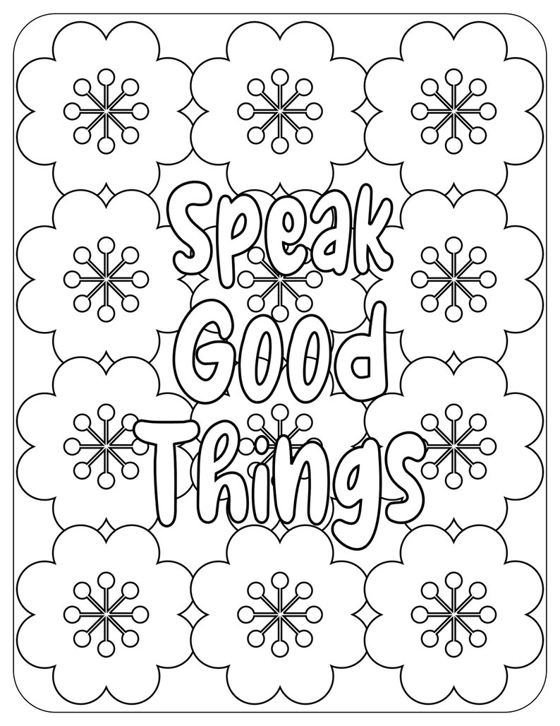 50 Motivational Coloring Pages on A Floral Background of Flowers and ...