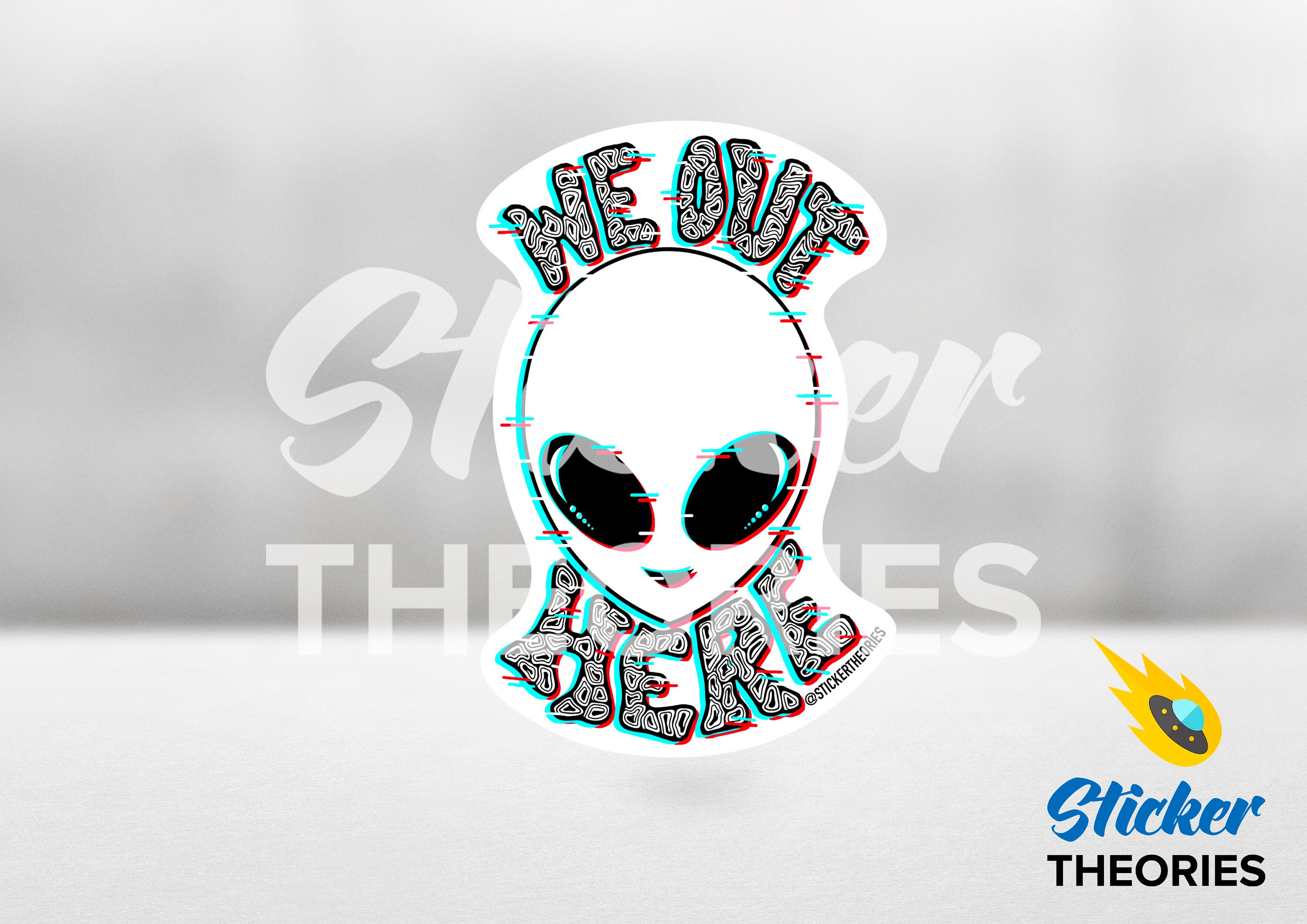 We Out Here Alien Sticker - Etsy