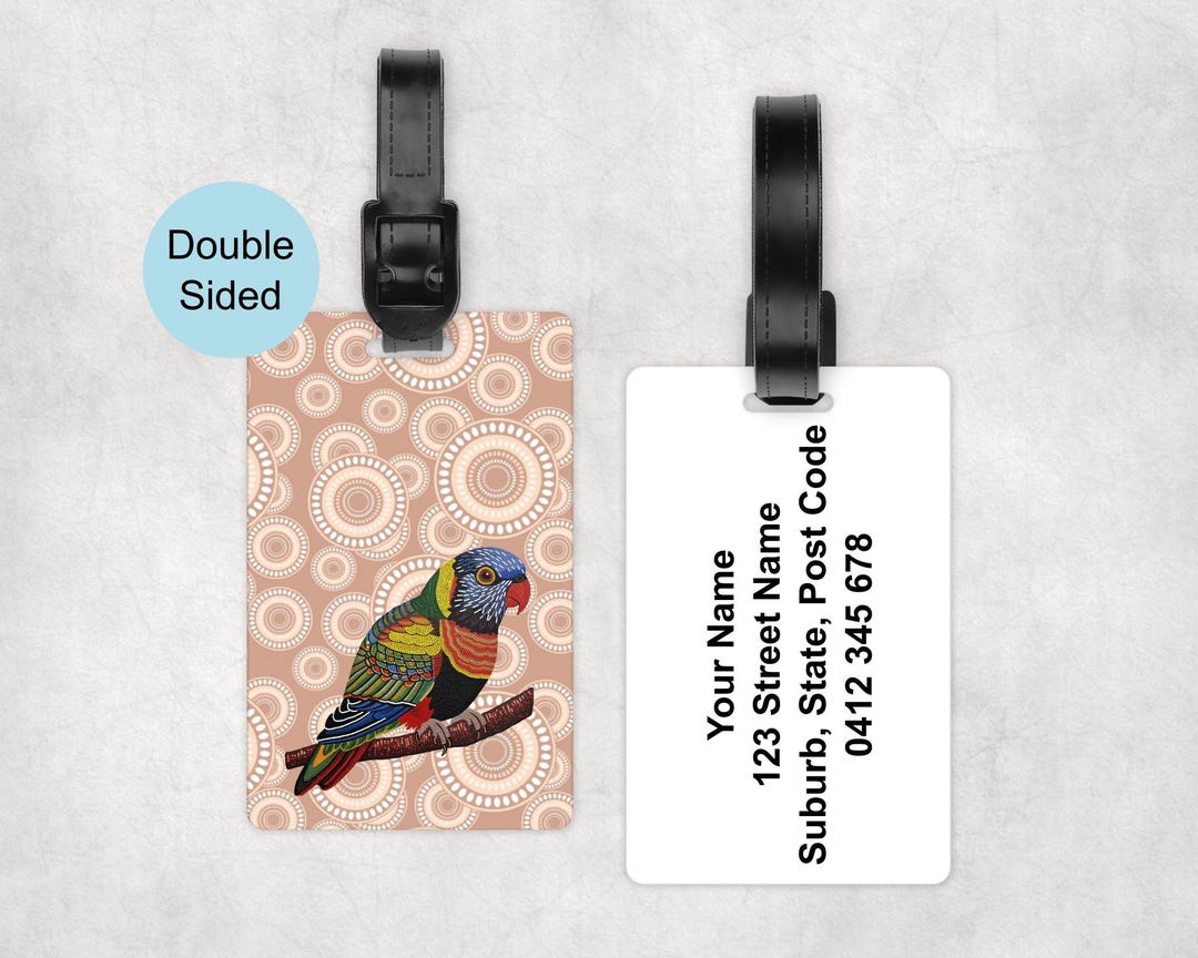 Personalised Aboriginal Luggage Tag Indigenous Luggage Tag Native ...