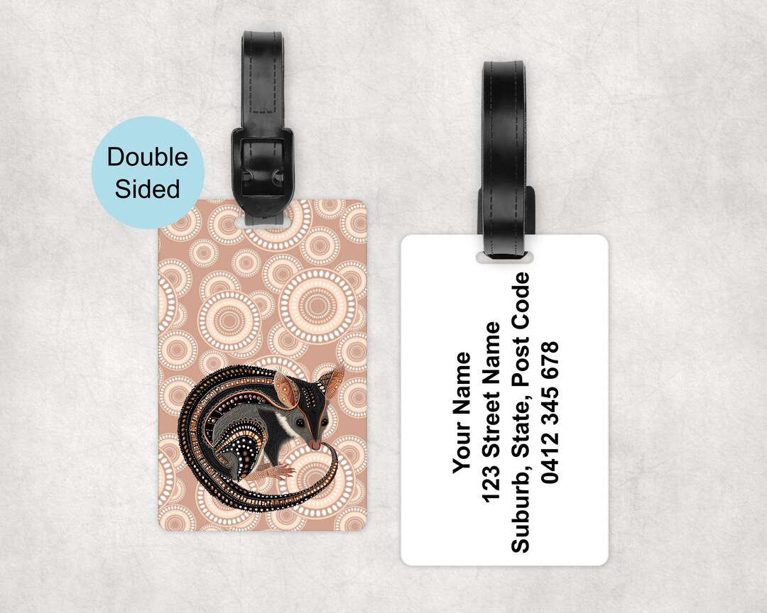 Personalised Aboriginal Luggage Tag Indigenous Luggage Tag Native ...
