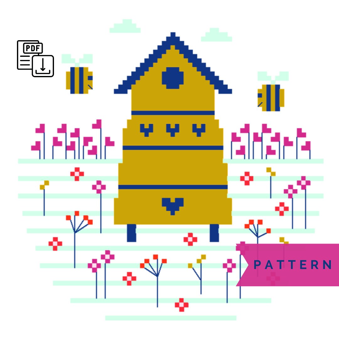 Beehive PDF Cross Stitch Pattern Instant Digital Download Pattern ...