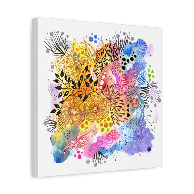 CANVAS, Hu Art Watercolor Zentangle Art, Home Decor, Wall Art, Gift for ...