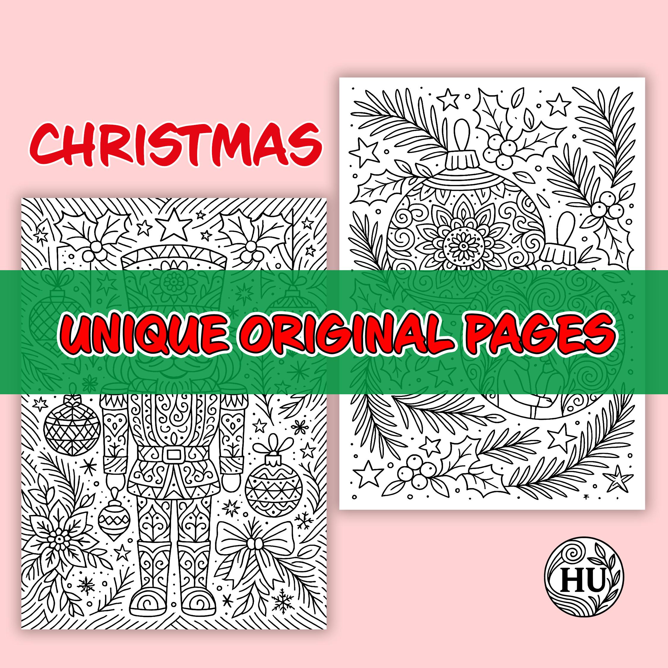 Christmas Zentangle Coloring Pages – 30 Holiday Line Art Designs (PDF ...