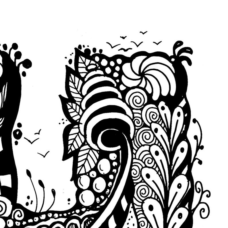 Zentangle Letter H, Zentangle Alphabet Letter H, Digital Letter H Jpg ...