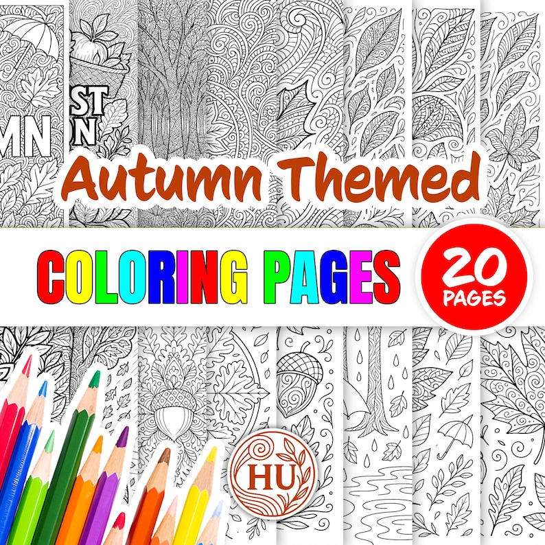 Autumn Zentangle Coloring Pages – 20 Printable Mandala Designs (PDF ...